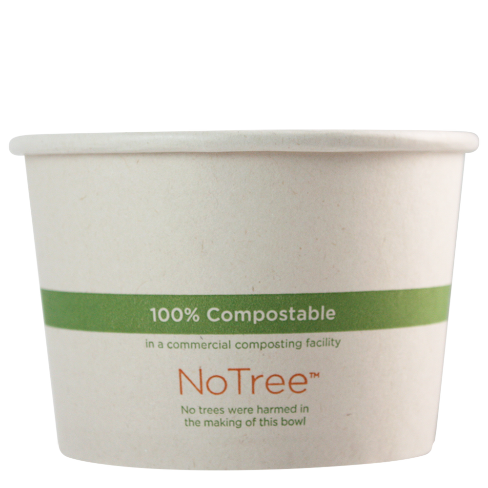16 oz Hot & Cold Paper Food Container | PLA Lined | NoTree | 500/case