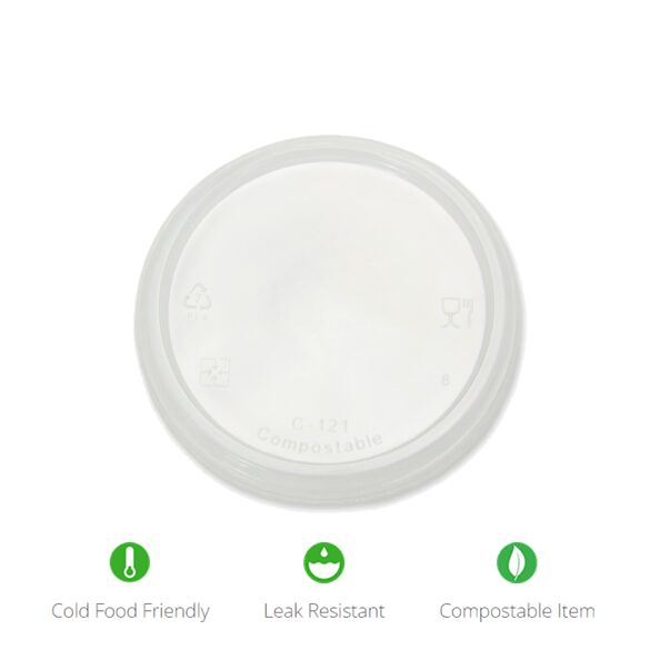 Lid for 8-32 oz Round Deli Container | Compostable PLA | 600/case - St